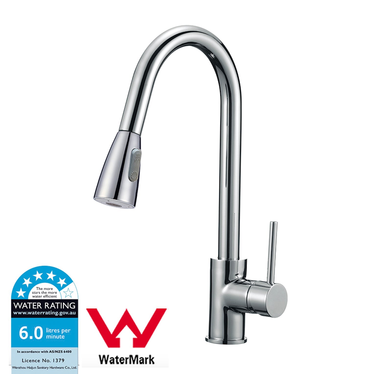 Salesbay Watermark WELS Kitchen Laundry Pull Out Tall Mixer Tap Sink F