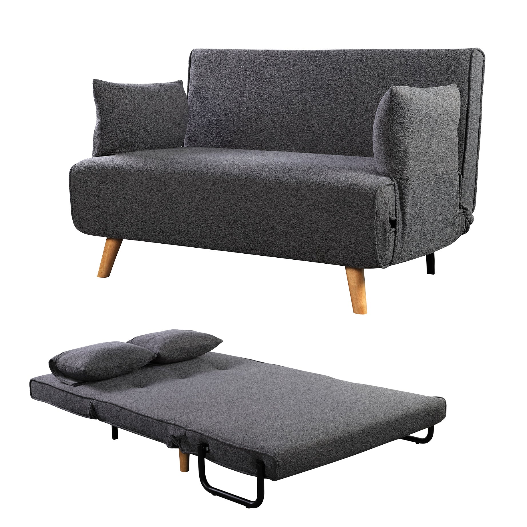 Foret Sofa Bed Futon Recliner Foldable Lounge Couch Convertible 2-Seat ...
