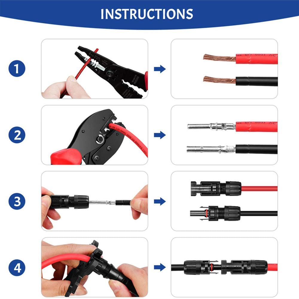 Solar Panel for MC4 Crimper Cable Stripper Wiring Connector Crimping T – Salesbay
