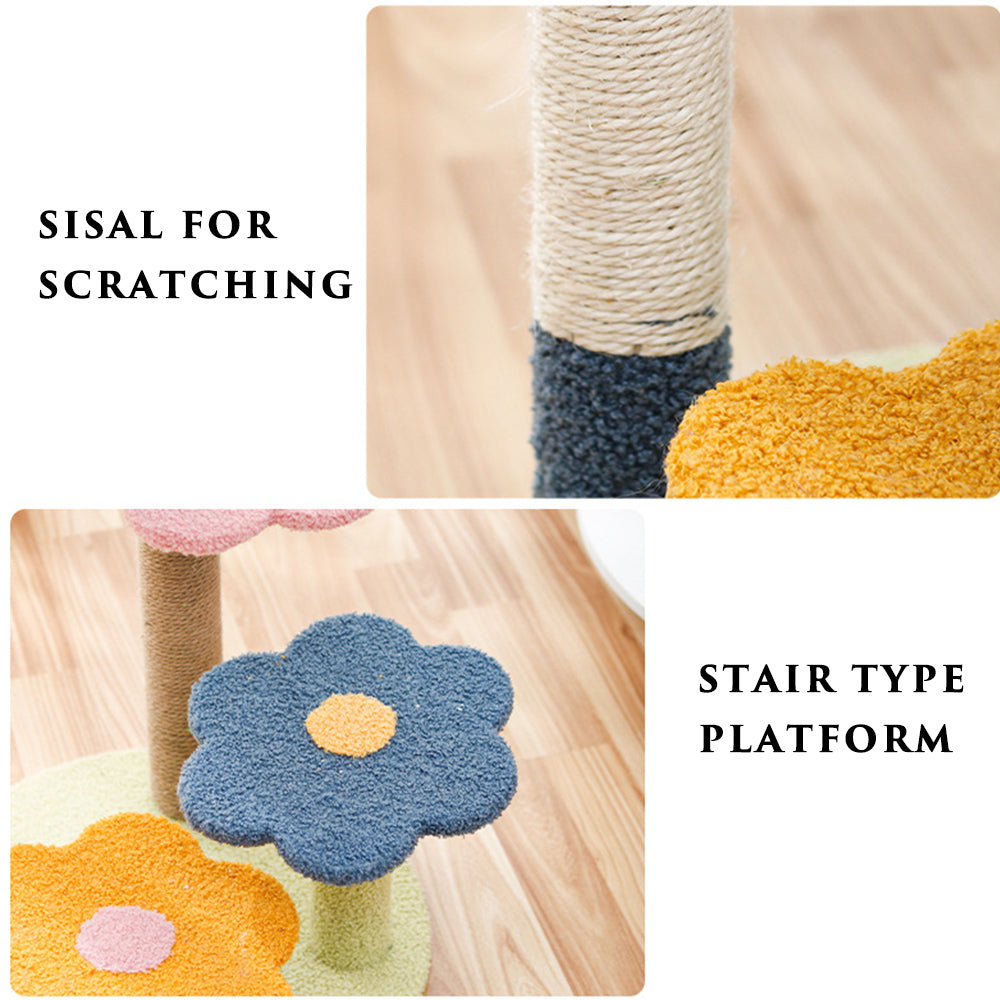 3 Tier Flower Pet Play House Cat Tree Feline Scratcher Scratchpost Scr ...
